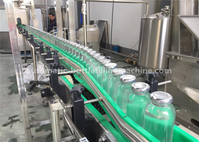 Rotary Milk Tea / Juice / Coffee Drink Glass Bottle Filling Machine ...